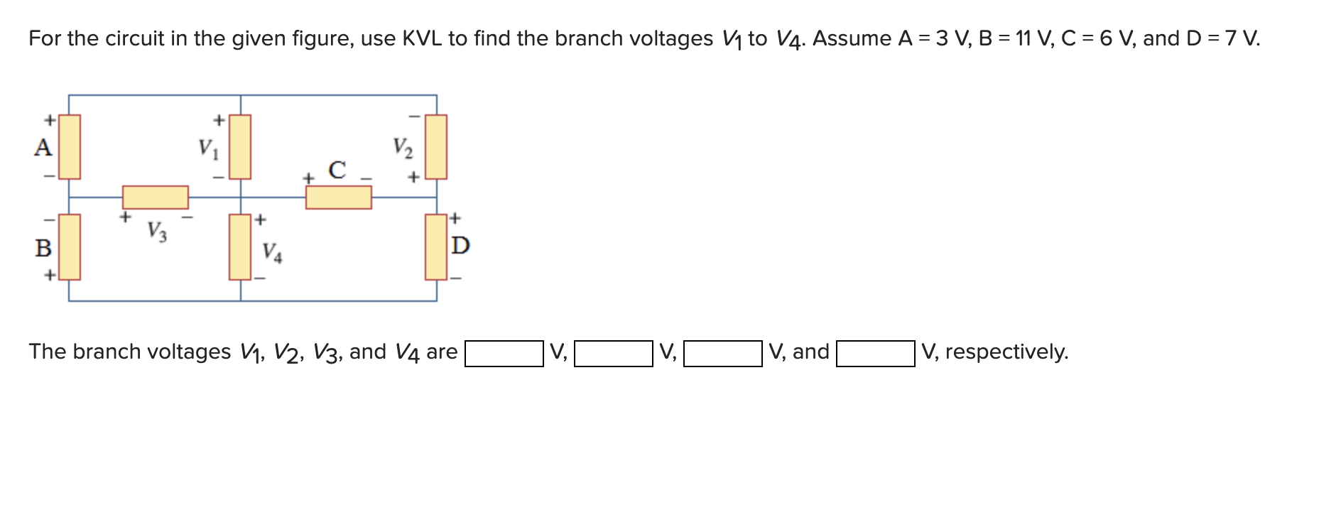 Solved For the circuit in the given figure, use KVL ﻿to find | Chegg.com