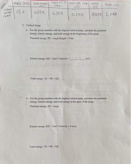 Solved Potential energy: PE=maeh( height =0 m ) Kinetic | Chegg.com