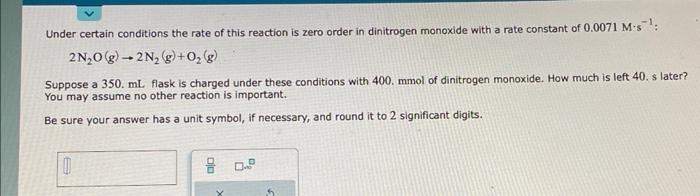 Solved 2 N2O(g)→2 N2( g)+O2( g) Suppose a 350.mL flask is | Chegg.com