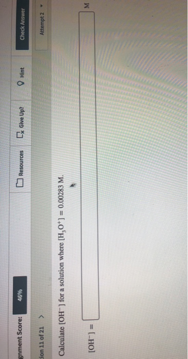 Solved gnment Score: 46% Resources Ex Give Up? Hint Check | Chegg.com