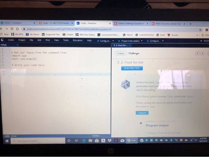 Solved O Home-Students C Codio-Functions C Python Challenge | Chegg.com