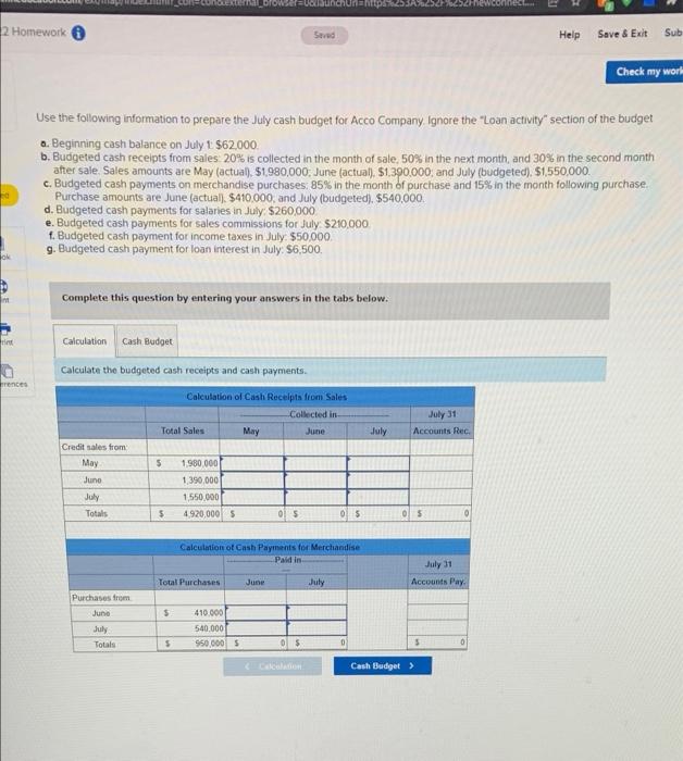 Solved 2 Homework Seved Help Save & Exit Sub Check my work | Chegg.com