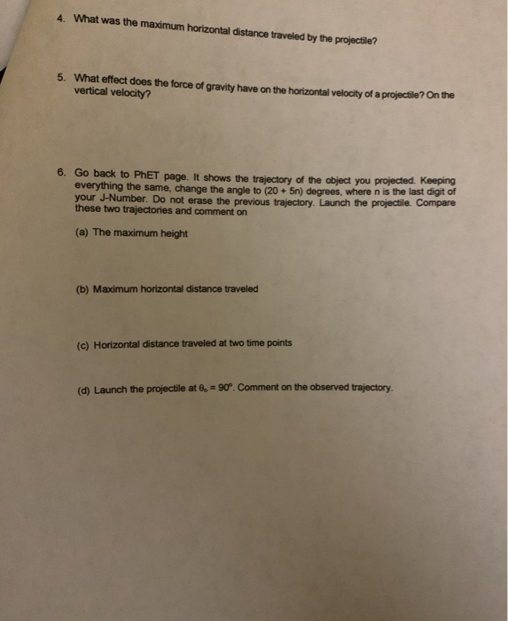 LAB REPORT: Lab 4: Projectile Motion (Complete and | Chegg.com