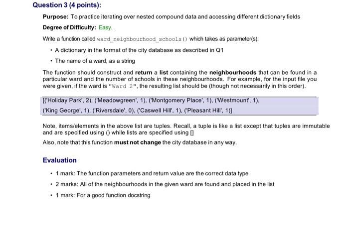 Solved 2uestion 3 (4 points): Purpose: To practice iterating | Chegg.com