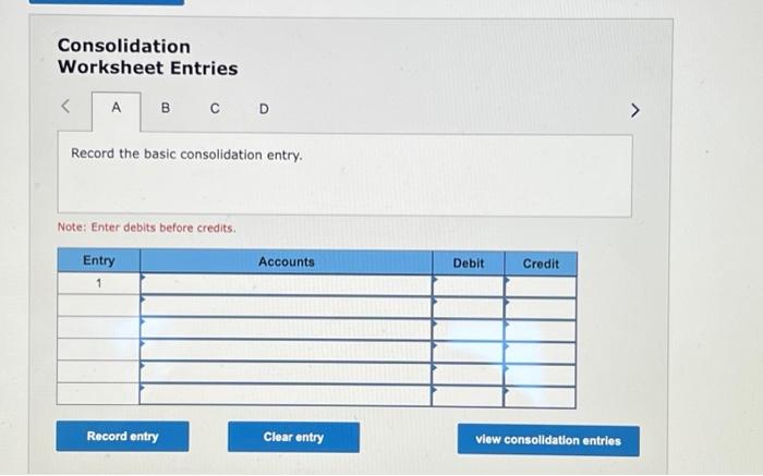 Solved c. Prepare a consolidated balance sheet in good form. | Chegg.com
