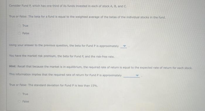 Solved Consider the following information for stocks A, B, | Chegg.com