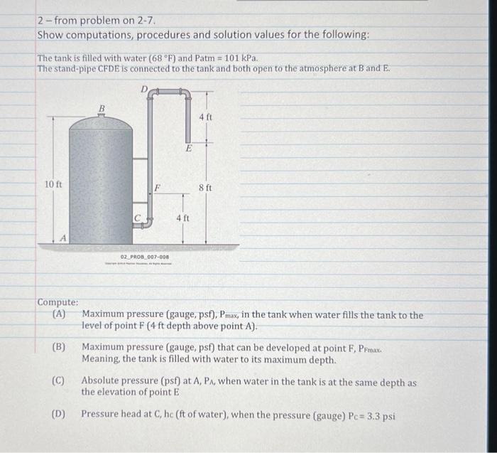 Solved 2- from problem on 2-7. Show computations, procedures | Chegg.com