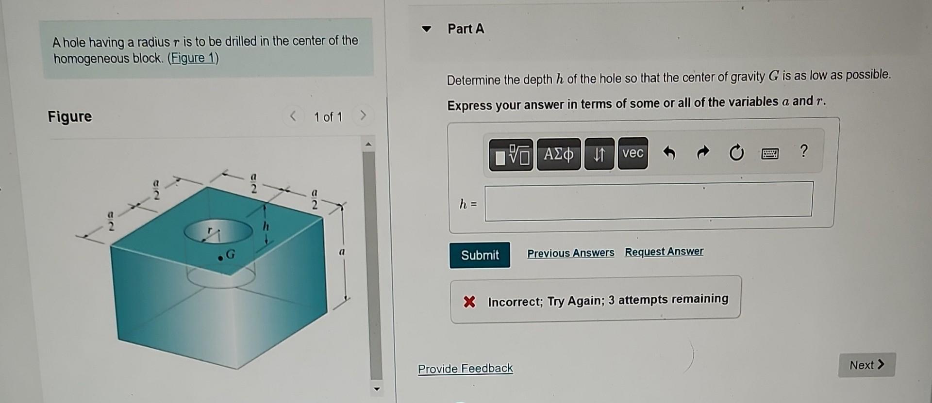 Solved A hole having a radius r is to be drilled in the | Chegg.com