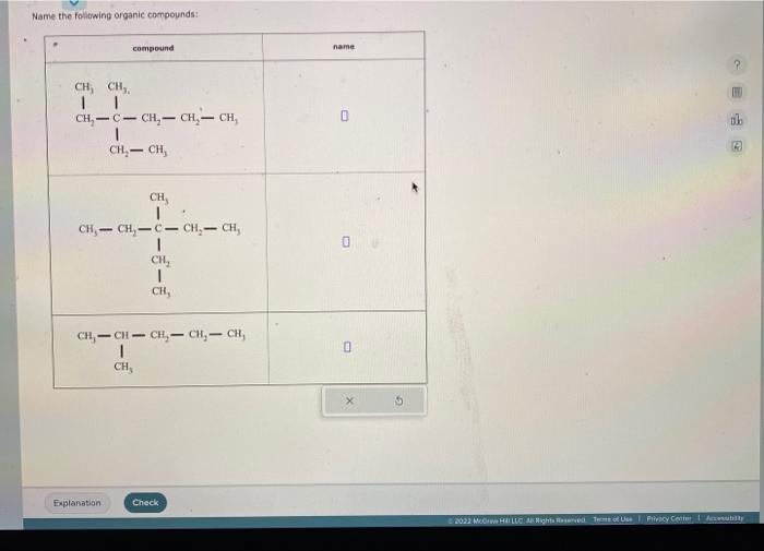 Solved Name the following organic compounds:Predict the | Chegg.com