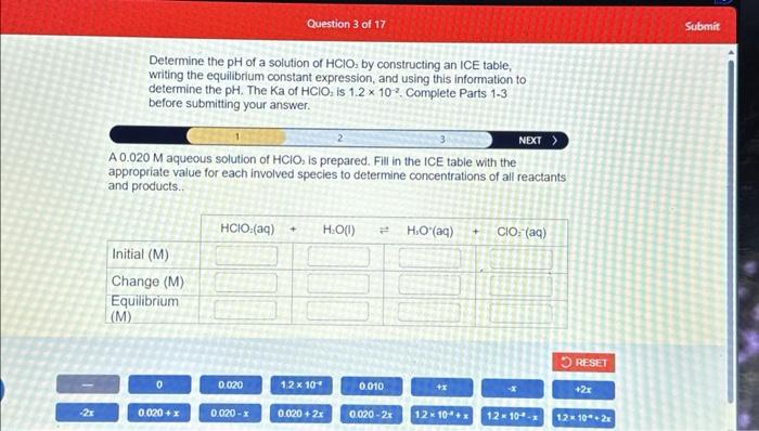 Solved Determine the pH of a solution of HClO2 by | Chegg.com