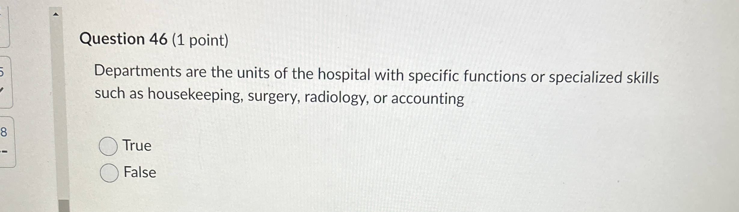 Solved Question 46 (1 ﻿point)Departments are the units of | Chegg.com
