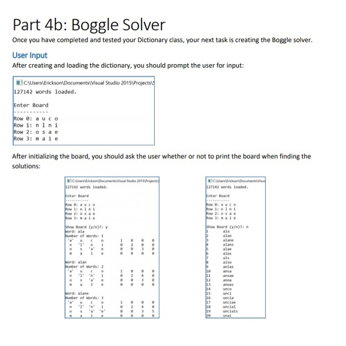 Boggle Solver Credit Todd Feldman for the original | Chegg.com
