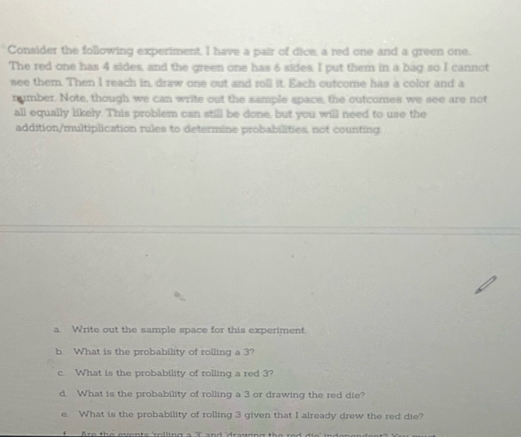 Solved Consider the following experiment. I have a pair of | Chegg.com