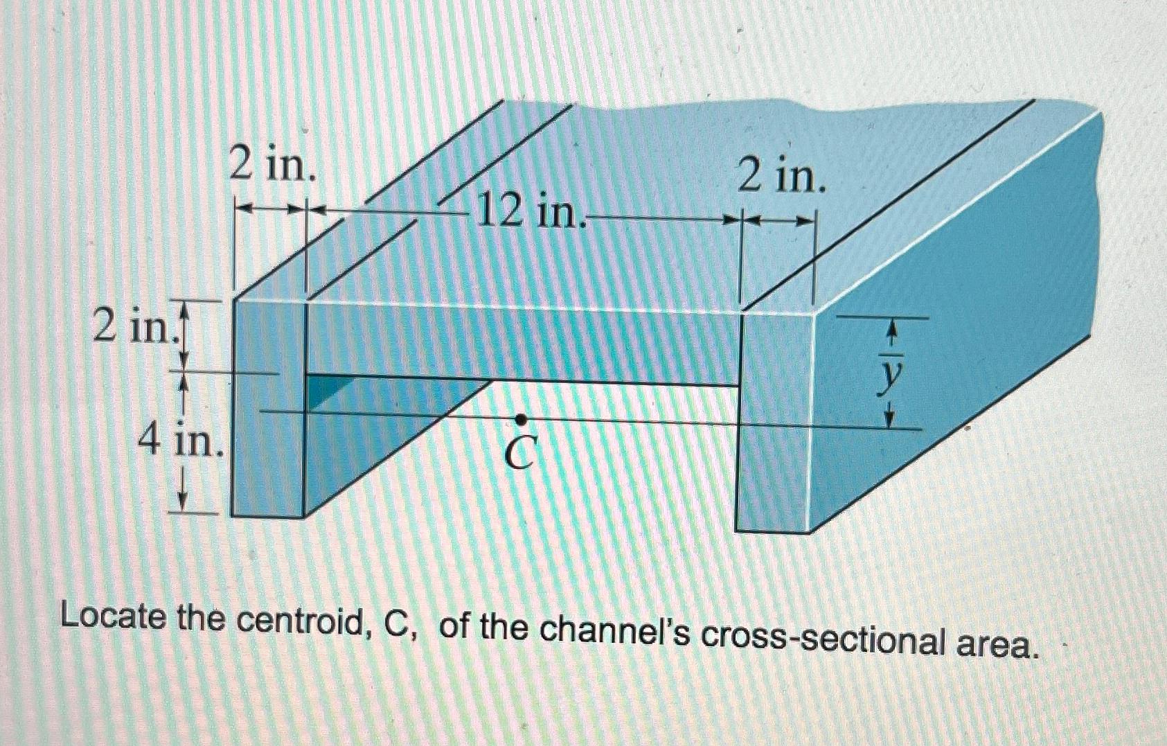 Solved Locate the centroid, C, ﻿of the channel's | Chegg.com