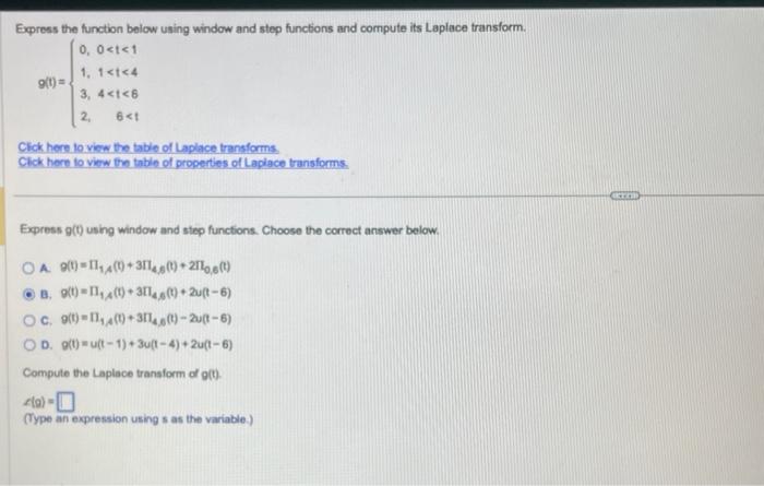 Solved Express the function below using window and step | Chegg.com