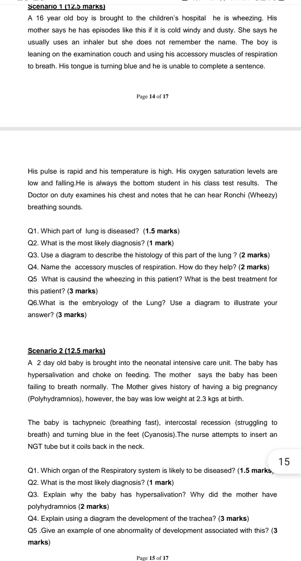Solved by an EXPERT Scenario 1 ( 12.5 ﻿marks)A 16 ﻿year old boy is | Chegg.com