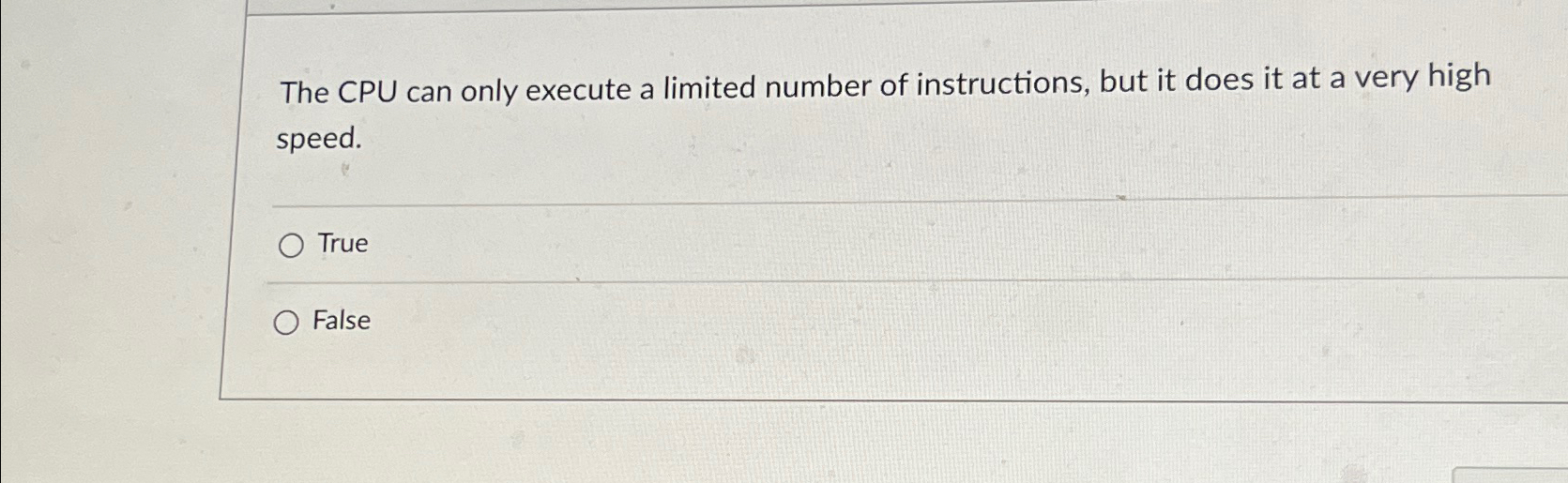 Solved The CPU can only execute a limited number of | Chegg.com