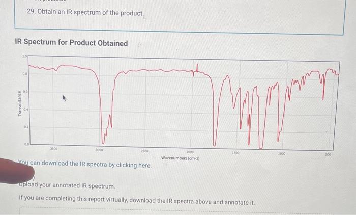 Solved 29. Obtain an IR spectrum of the product. IR Spectrum | Chegg.com