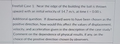 Solved Freefall Case 1: Near the edge of the building the | Chegg.com