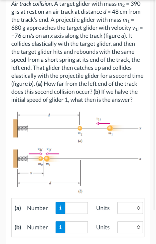 Solved Air track collision. A target glider with mass m2=390 | Chegg.com