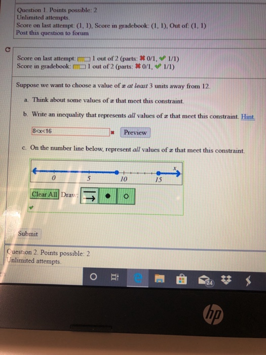 Solved Question 1. Points possible: 2 Unlimited attempts. | Chegg.com