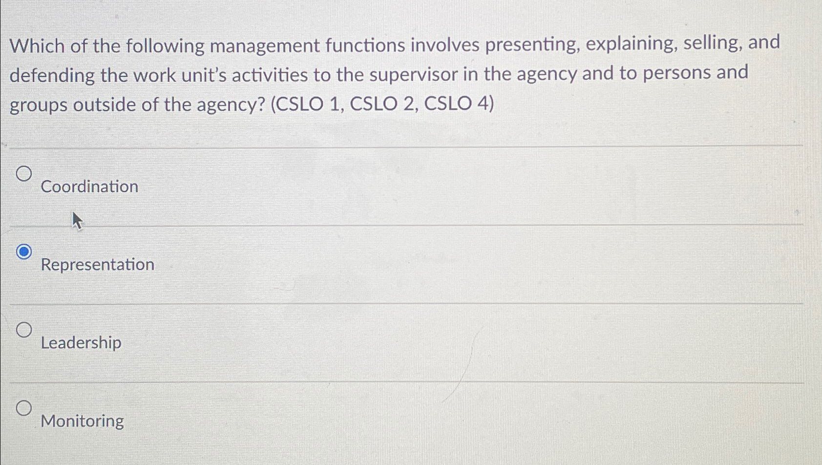 Solved Which of the following management functions involves | Chegg.com