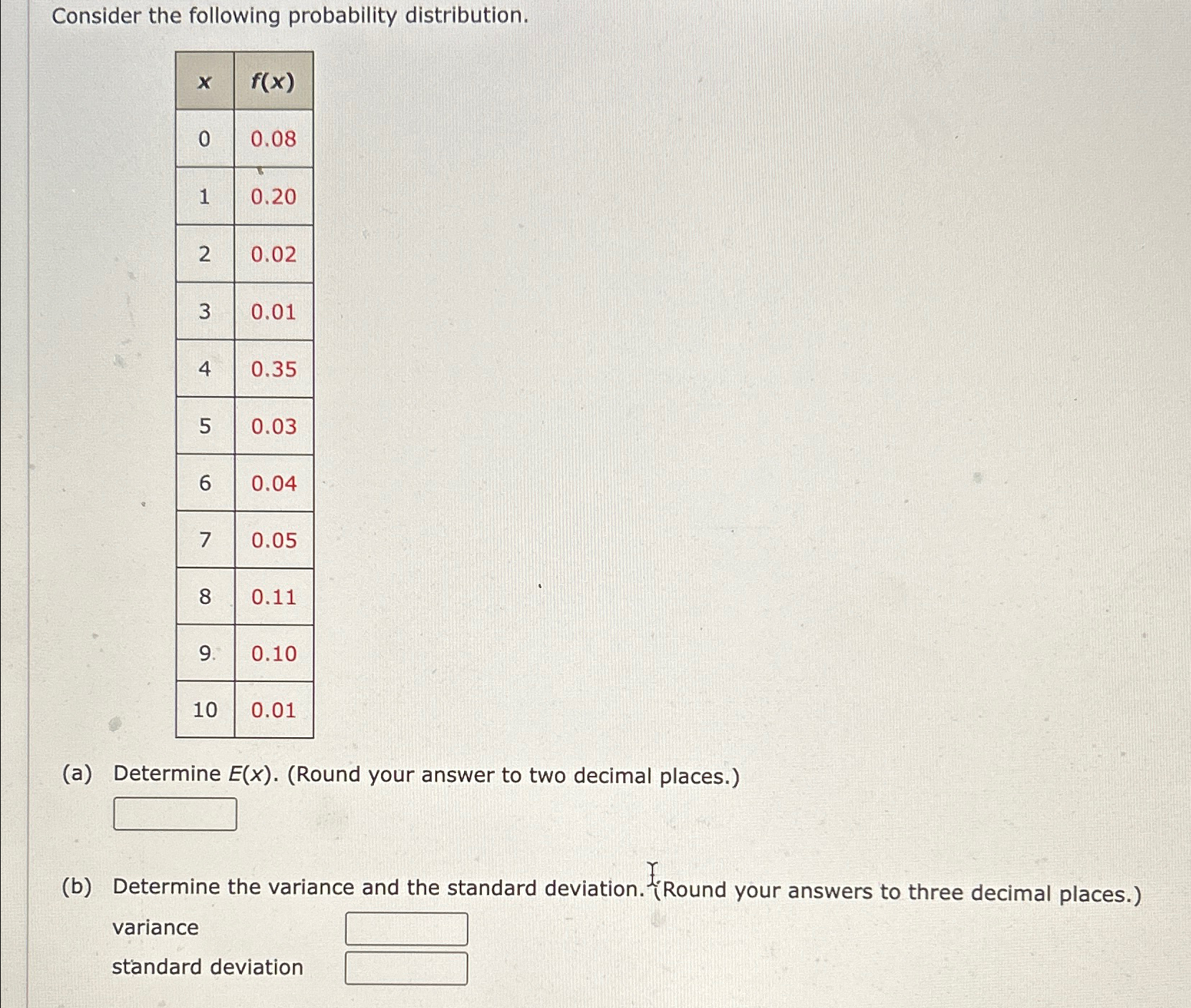 Consider the following probability | Chegg.com