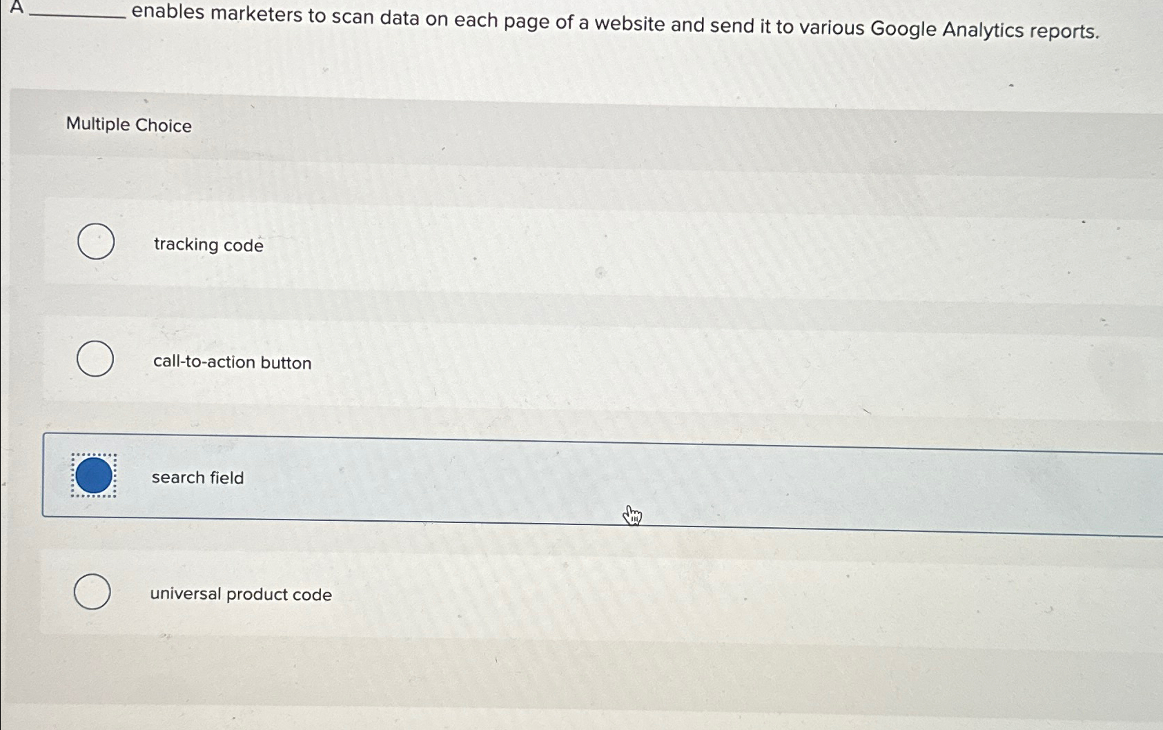Solved Aenables marketers to scan data on each page of a | Chegg.com