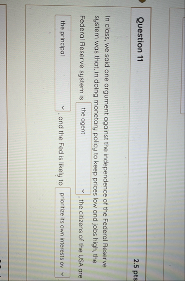Solved Question 112.5 ﻿ptsIn class, we said one argument | Chegg.com