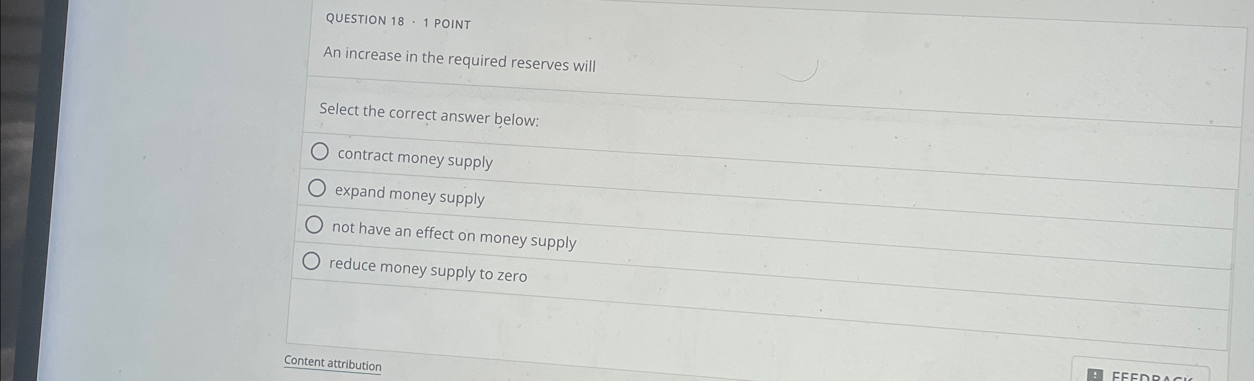 Solved QUESTION 18 - 1 ﻿POINTAn increase in the required | Chegg.com