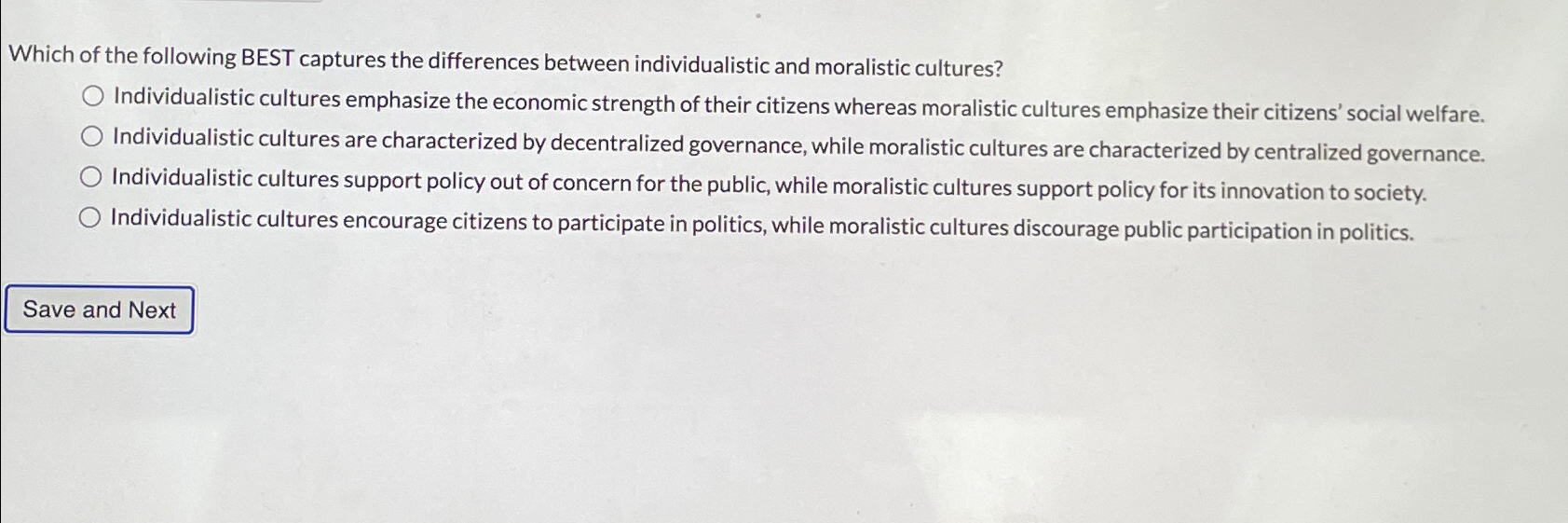 Solved Which of the following BEST captures the differences | Chegg.com