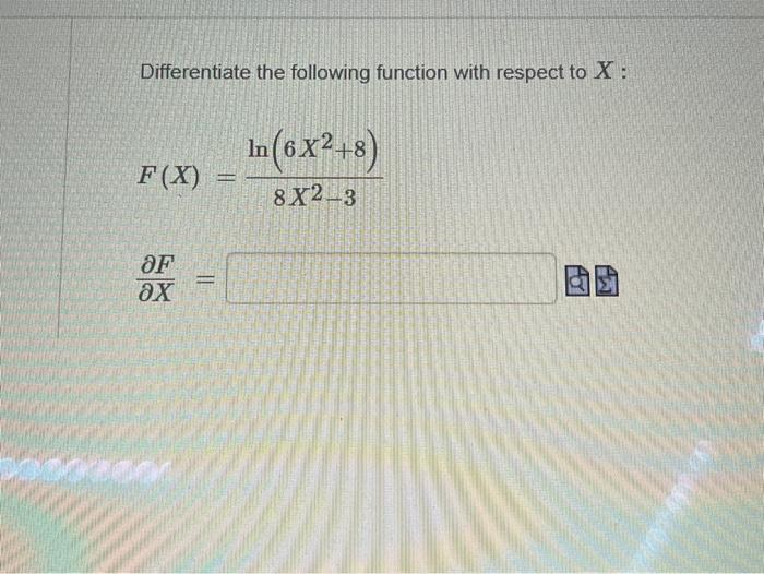 Solved Differentiate the following function with respect to | Chegg.com