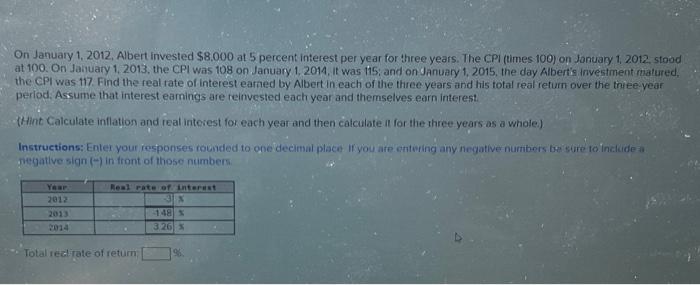 On January 1, 2012, Albert invested $8.000 at 5 | Chegg.com