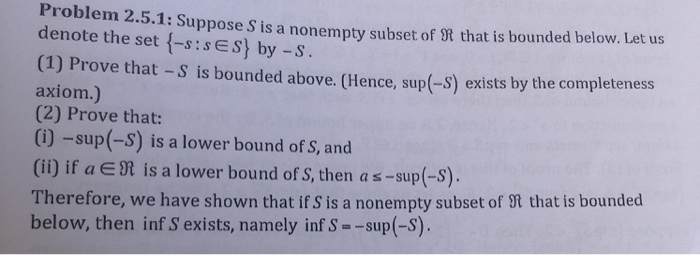 Solved 11 4.5.1: Suppose S is a nonempty subset of R that is | Chegg.com