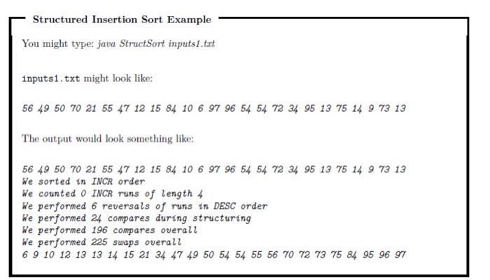 Solved IN JAVA PLEASEQ1) Structured Insertion SortYour | Chegg.com