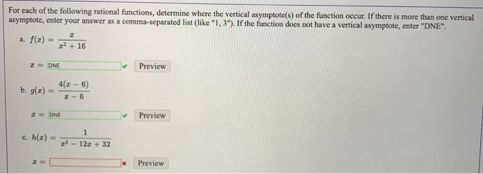 Solved For each of the following rational functions, | Chegg.com
