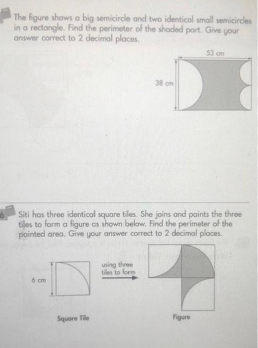 Solved The figure shows a big semicircle and two identical | Chegg.com