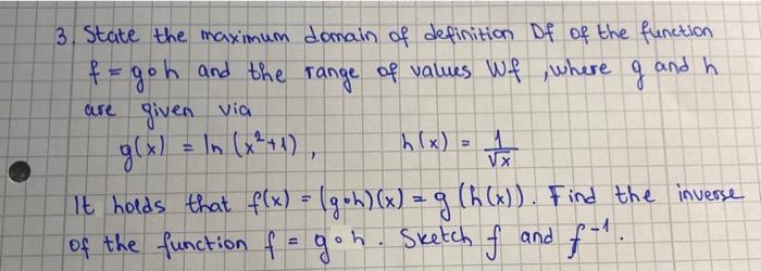 Solved 1. Check the following funktions for injectivity, | Chegg.com