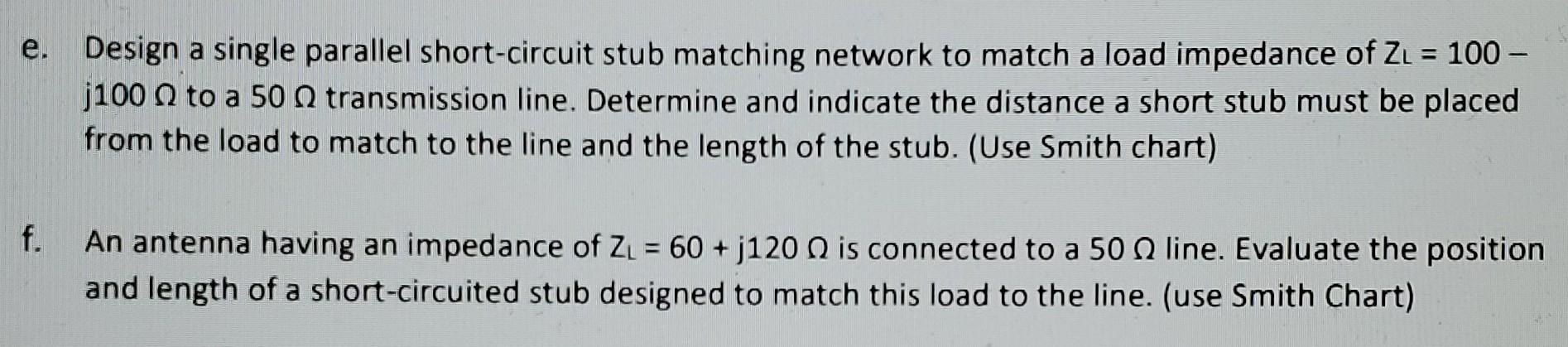 Solved Design a single parallel short-circuit stub matching | Chegg.com