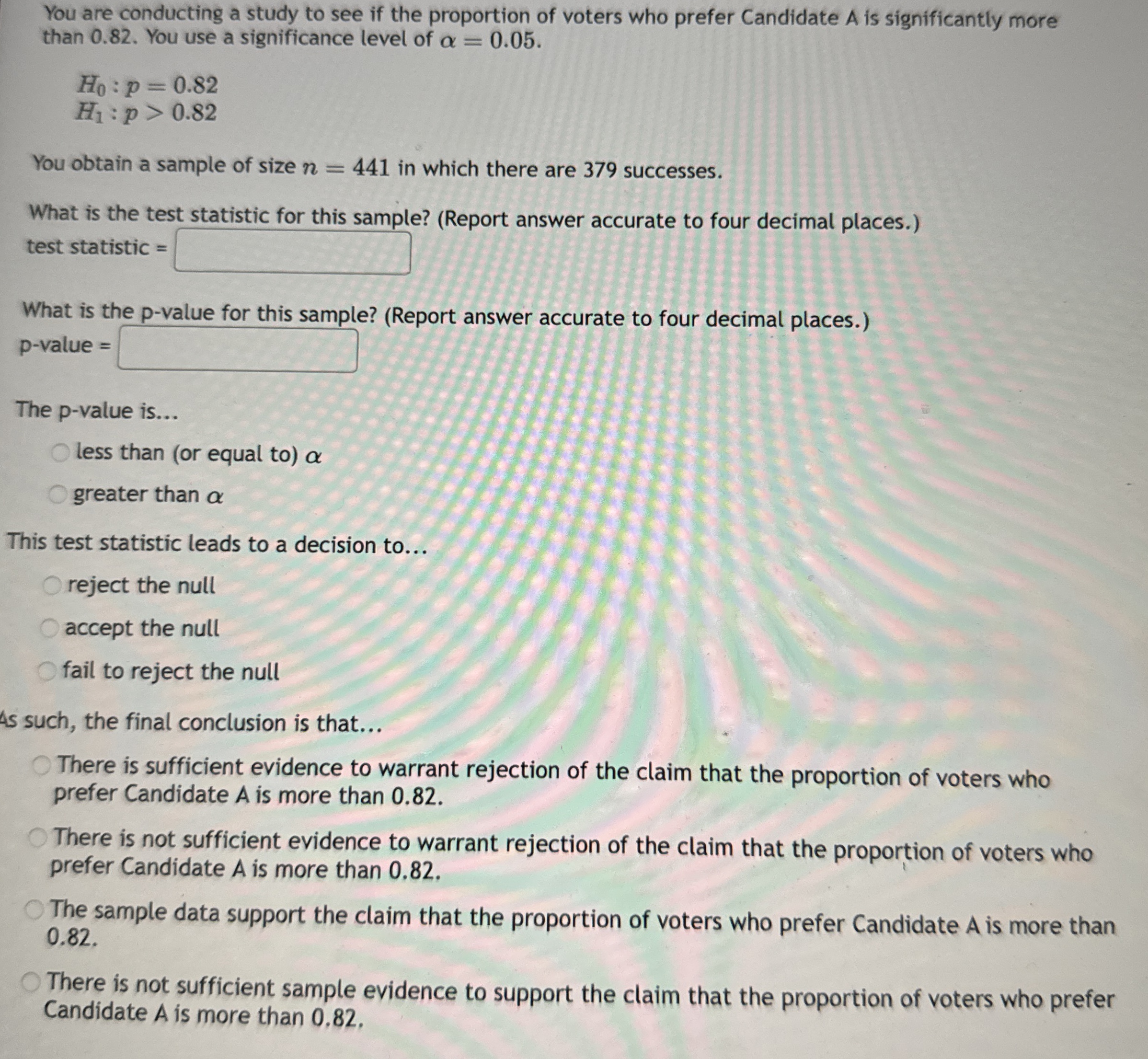 Solved You are conducting a study to see if the proportion | Chegg.com