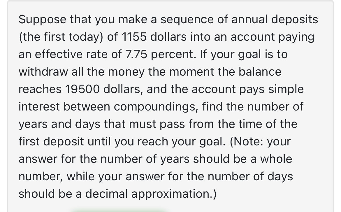 Solved Suppose that you make a sequence of annual deposits | Chegg.com