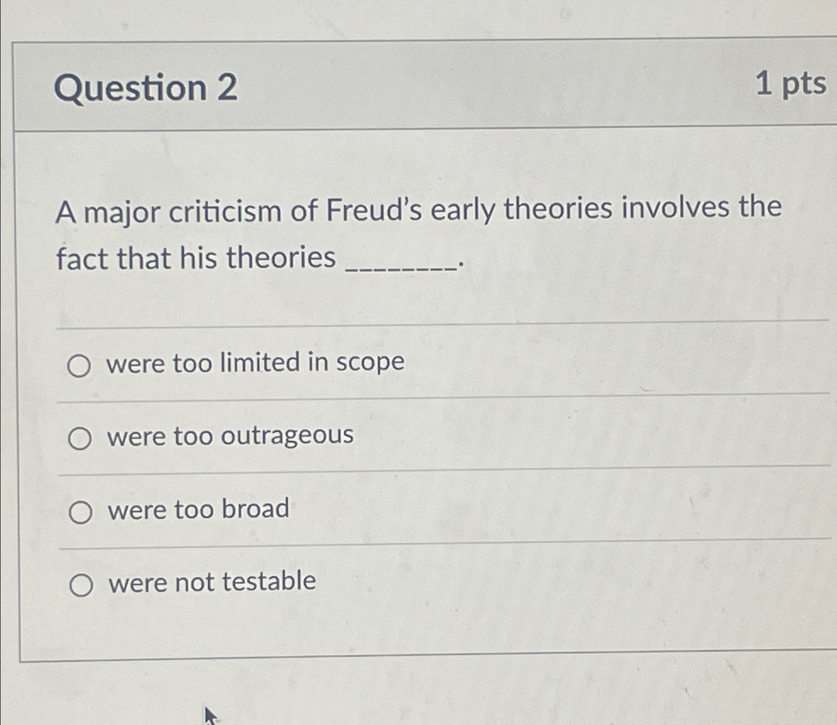 Solved Question 21 ﻿ptsA major criticism of Freud's early | Chegg.com