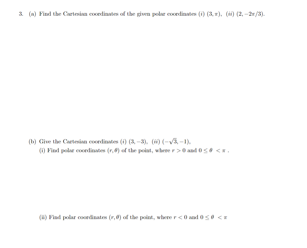 Solved (a) ﻿Find the Cartesian coordinates of the given | Chegg.com