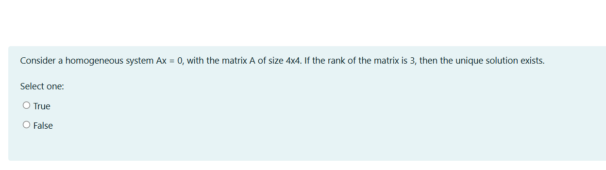Solved Consider a homogeneous system Ax=0, ﻿with the matrix | Chegg.com