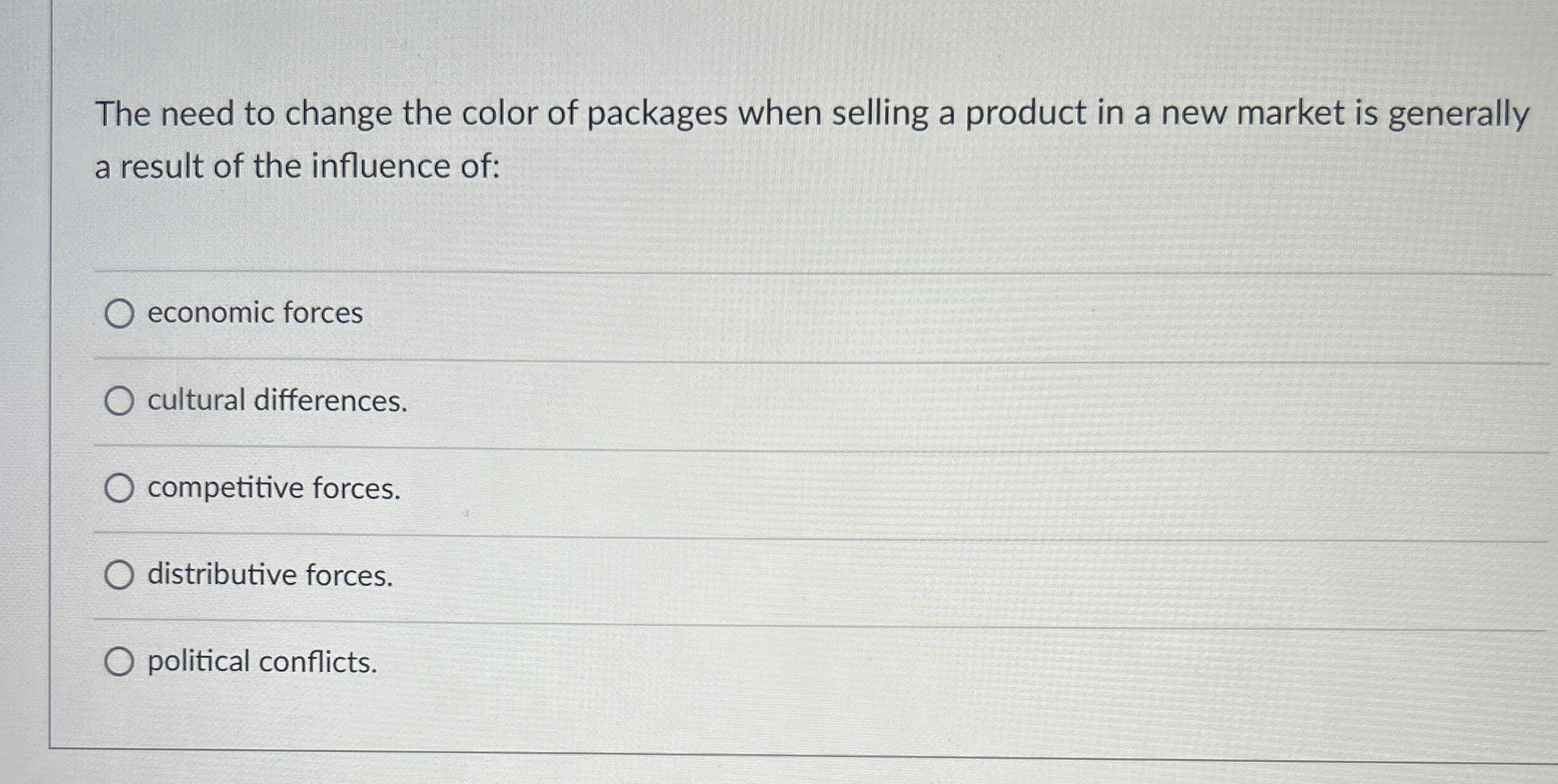 Solved The need to change the color of packages when selling | Chegg.com