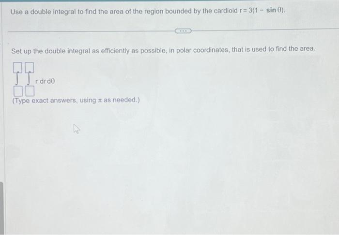 Solved Use a double integral to find the area of the region | Chegg.com