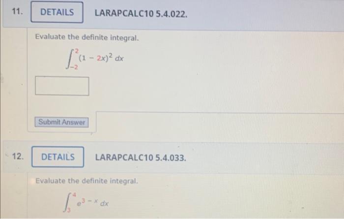 Solved Evaluate the definite integral. ∫−22(1−2x)2dx | Chegg.com
