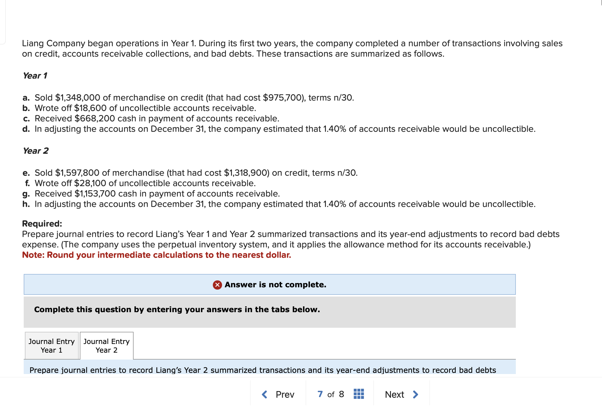 Solved Liang Company began operations in Year 1. ﻿During its | Chegg.com