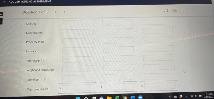 Solved i need to fill in the blank boxes, all the | Chegg.com