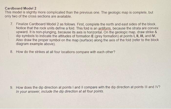 Solved Cardboard Model 2 This model is slightly more | Chegg.com